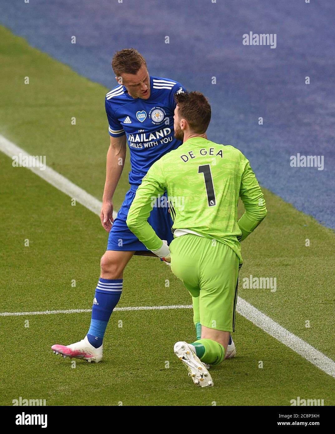 Manchester united goalkeeper david de gea exchange words hi-res stock ...