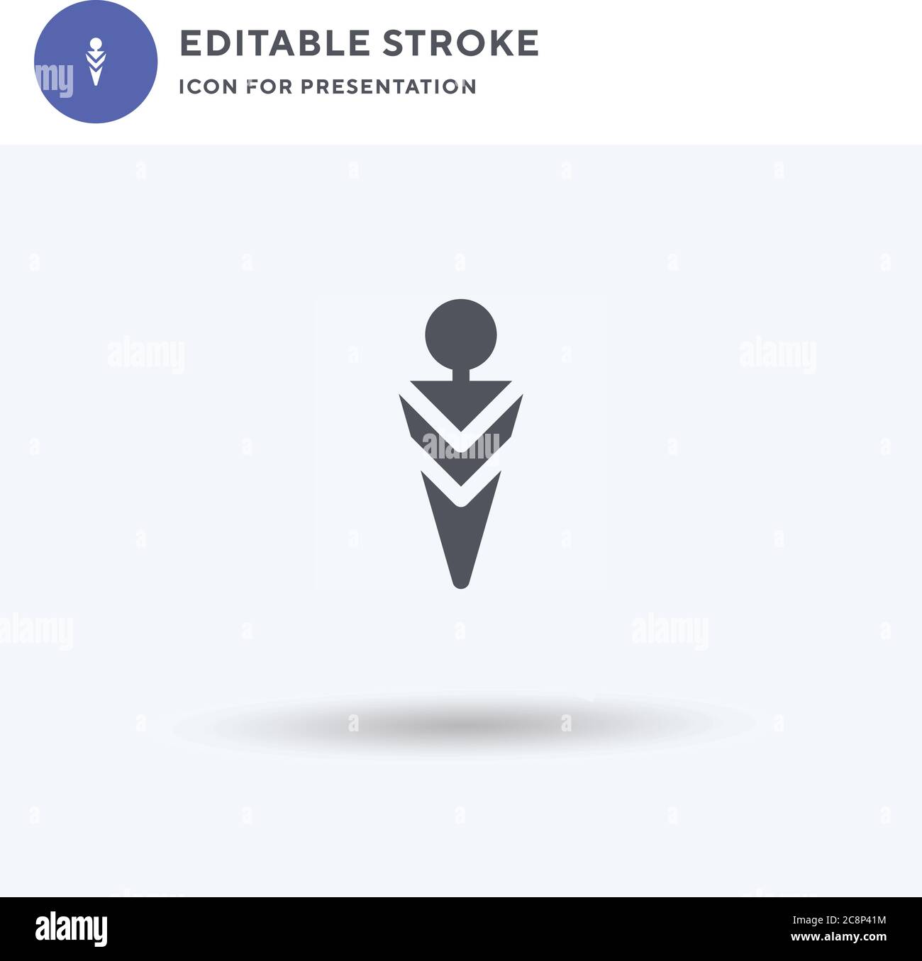 Down Indicator icon vector, filled flat sign, solid pictogram isolated ...