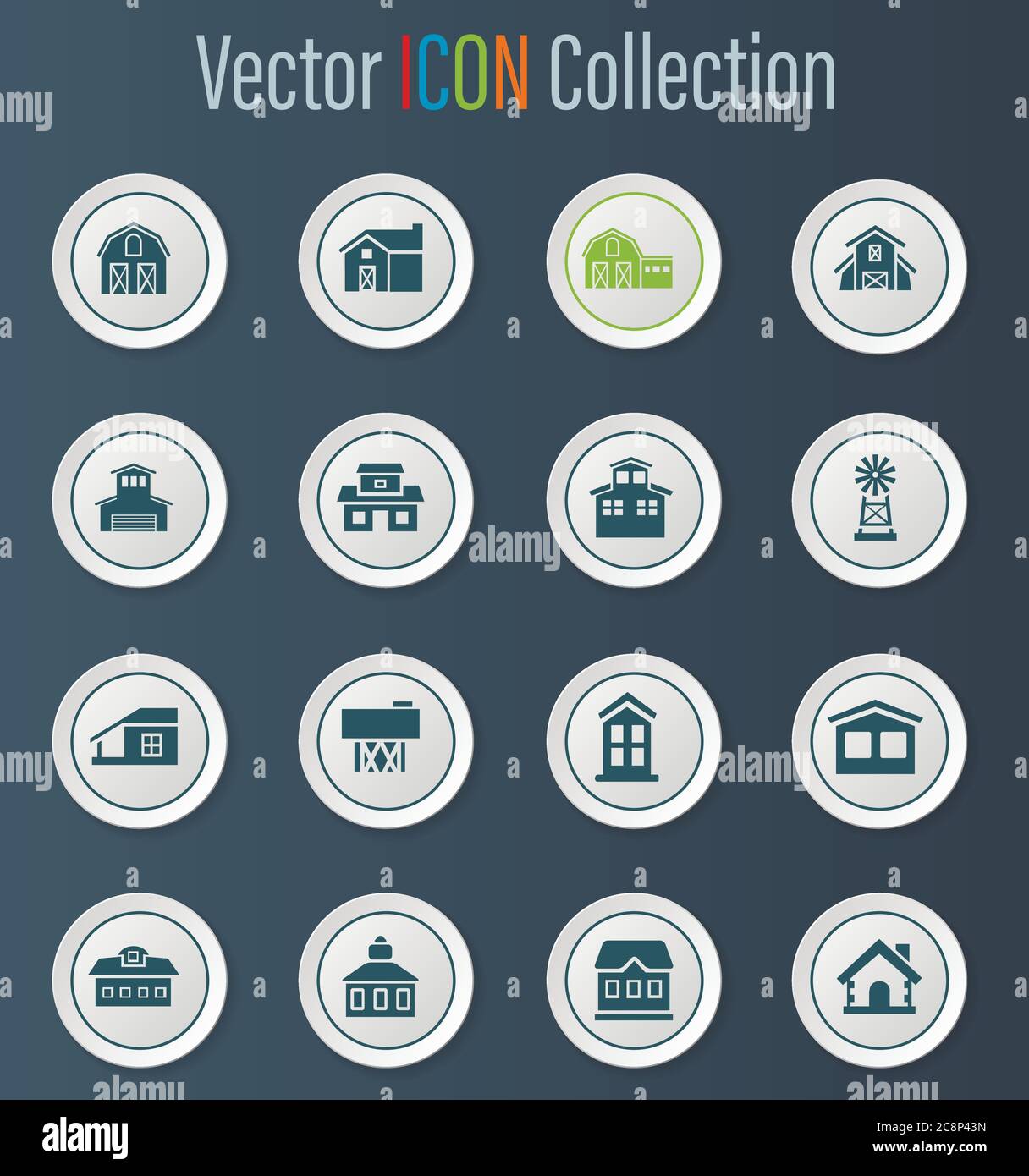 farm building icon set Stock Vector Image & Art - Alamy