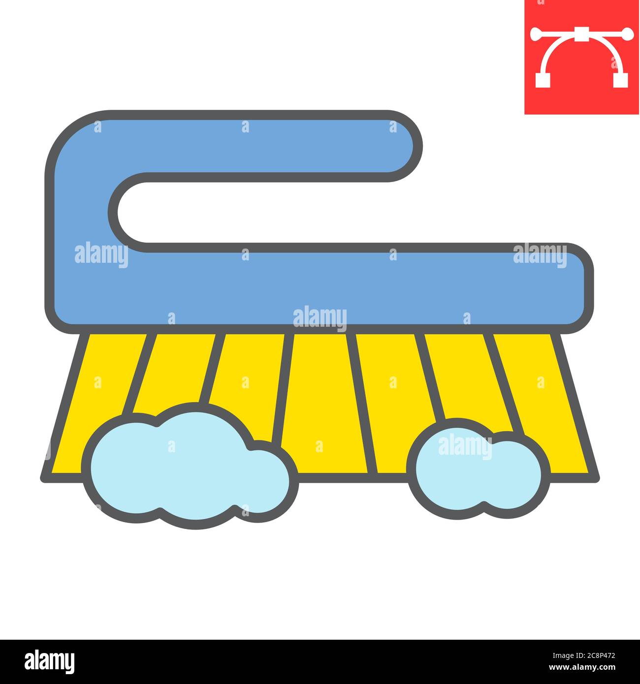 Hand scrubbing brush color line icon, hygiene and disinfection ...