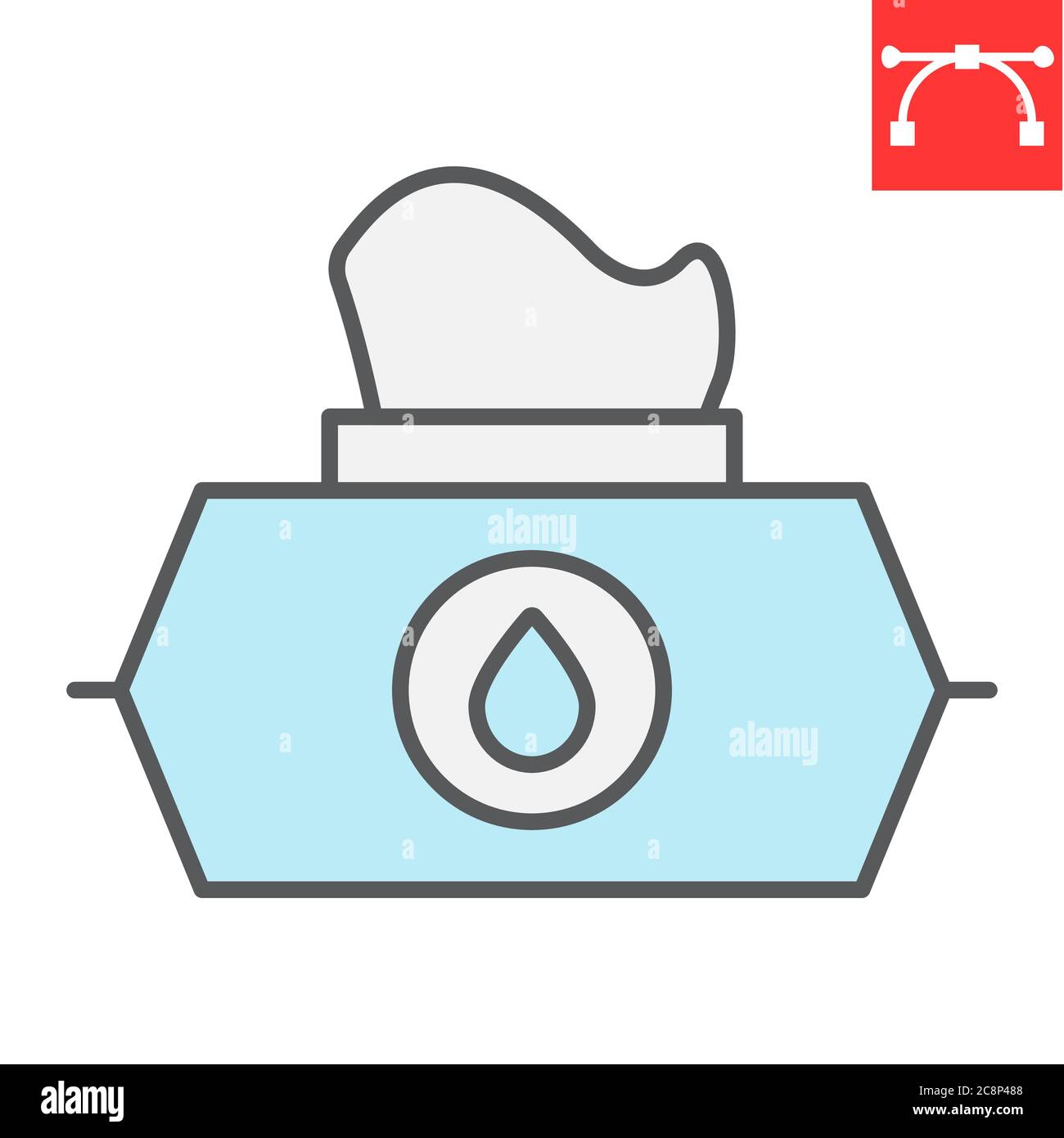Wet wipes color line icon, hygiene and disinfection, wet tissue pack ...
