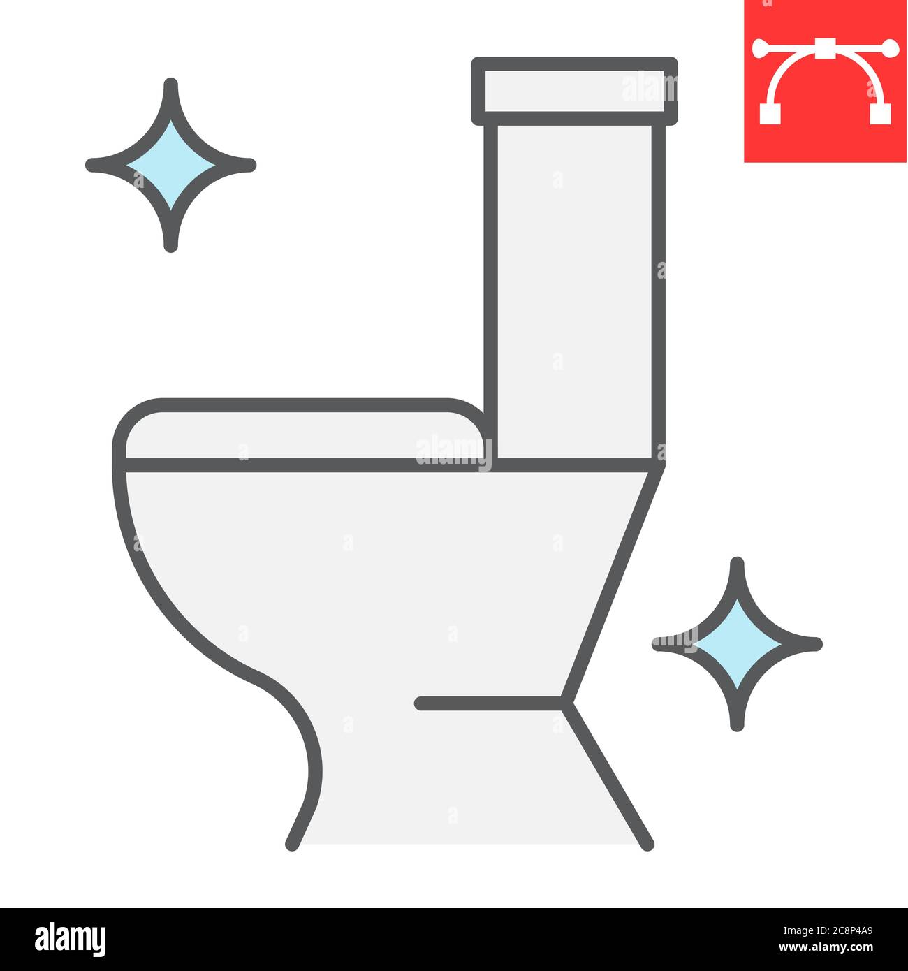 Toilet color line icon, hygiene and disinfection, clean toilet sign ...