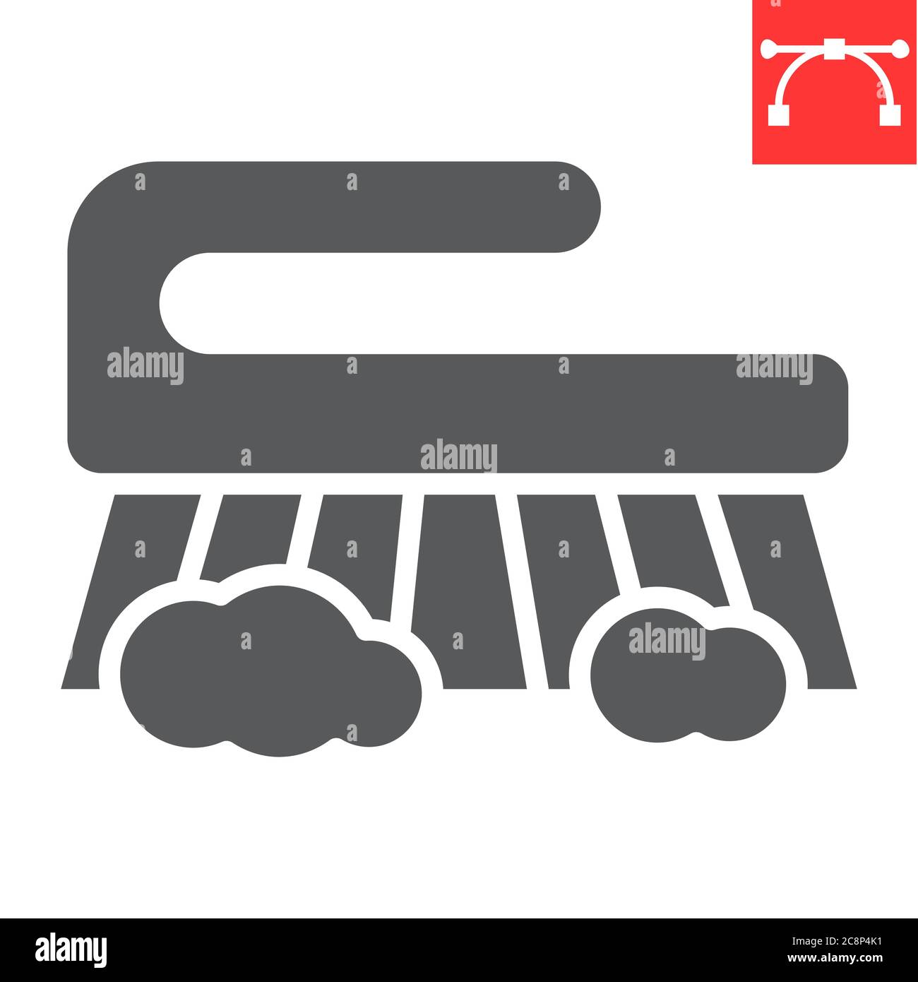 Hand scrubbing brush glyph icon, hygiene and disinfection, cleaning ...