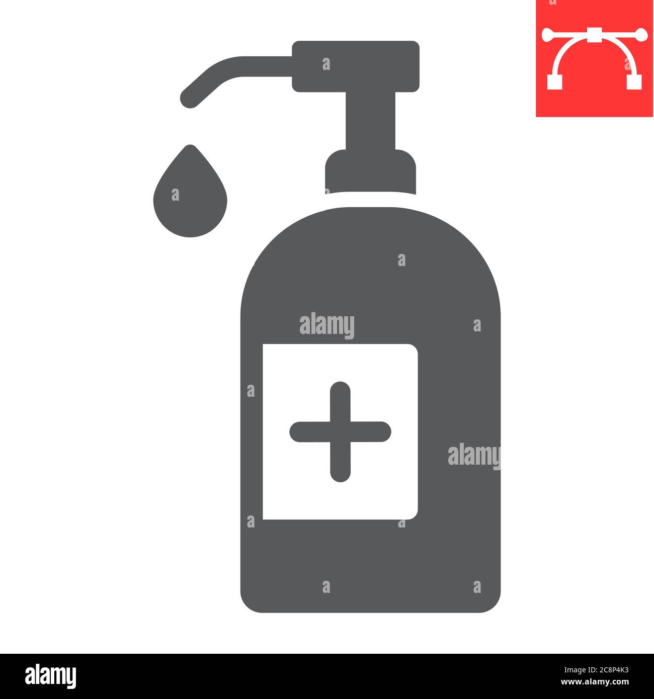 Hand sanitizer glyph icon, hygiene and disinfection, hand soap sign ...