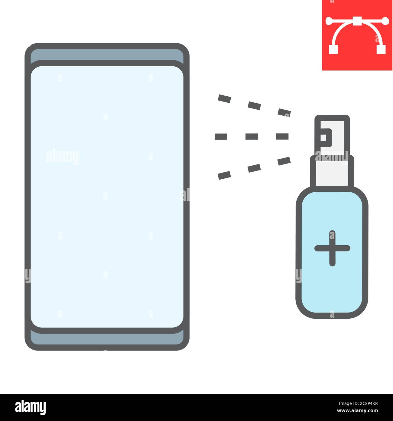 Disinfection smartphone color line icon, hygiene and disinfection ...