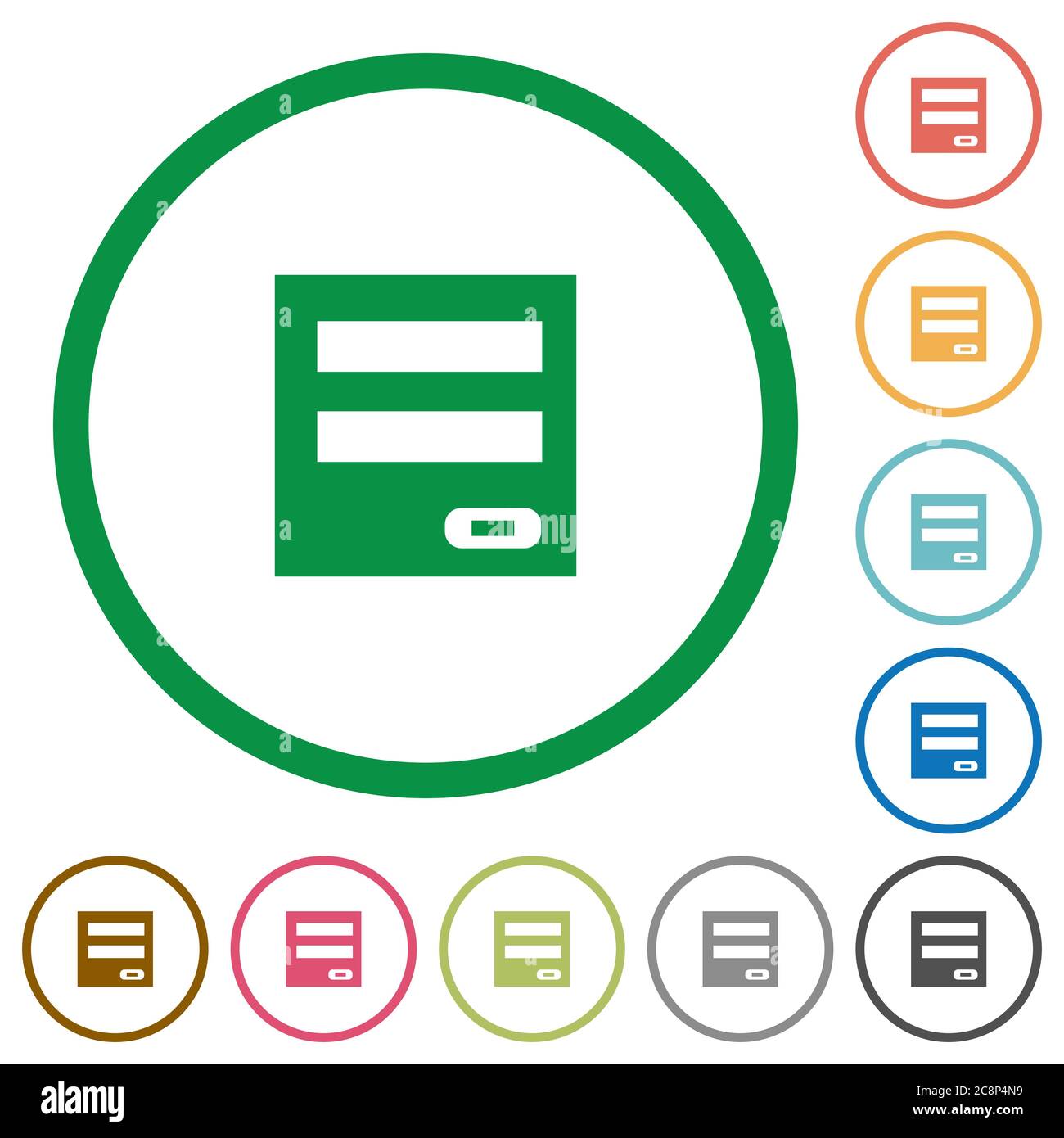 Set of Login panel color round outlined flat icons on white background Stock Vector Image & Art ...