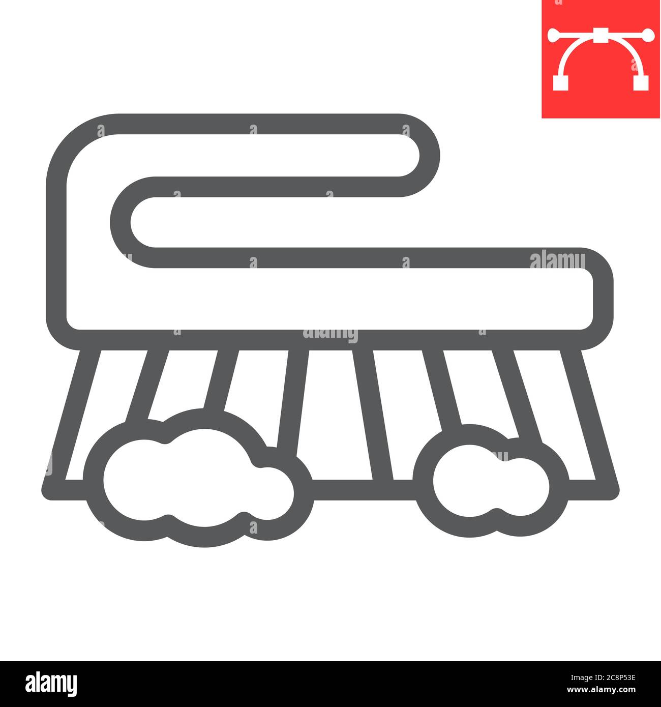 Hand scrubbing brush line icon, hygiene and disinfection, cleaning ...