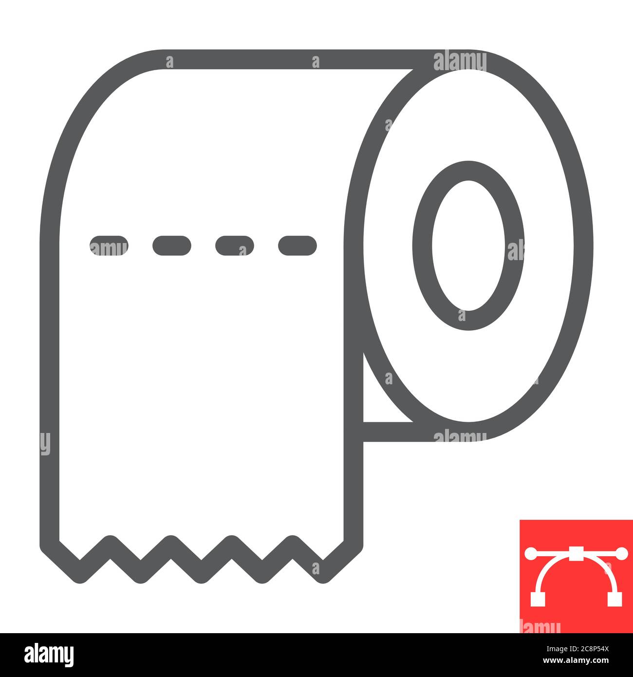 Toilet paper line icon, hygiene and disinfection, toilet paper sign ...