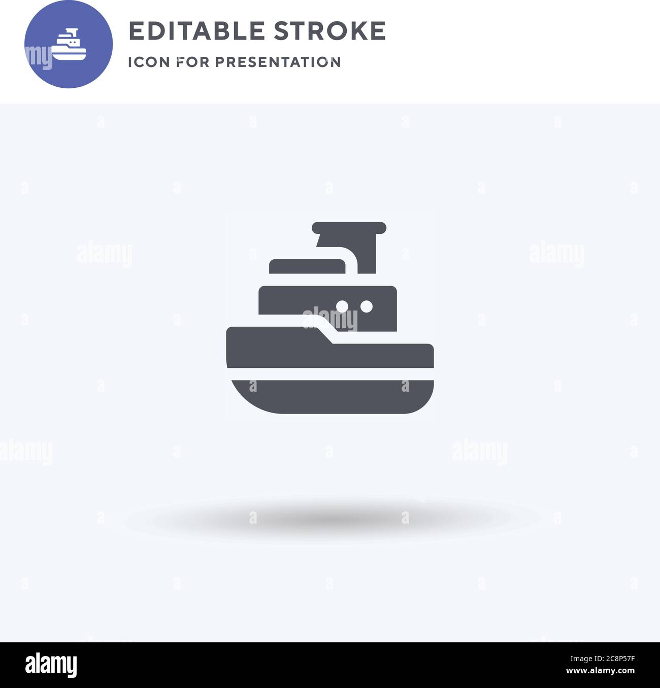 Boat icon vector, filled flat sign, solid pictogram isolated on white ...