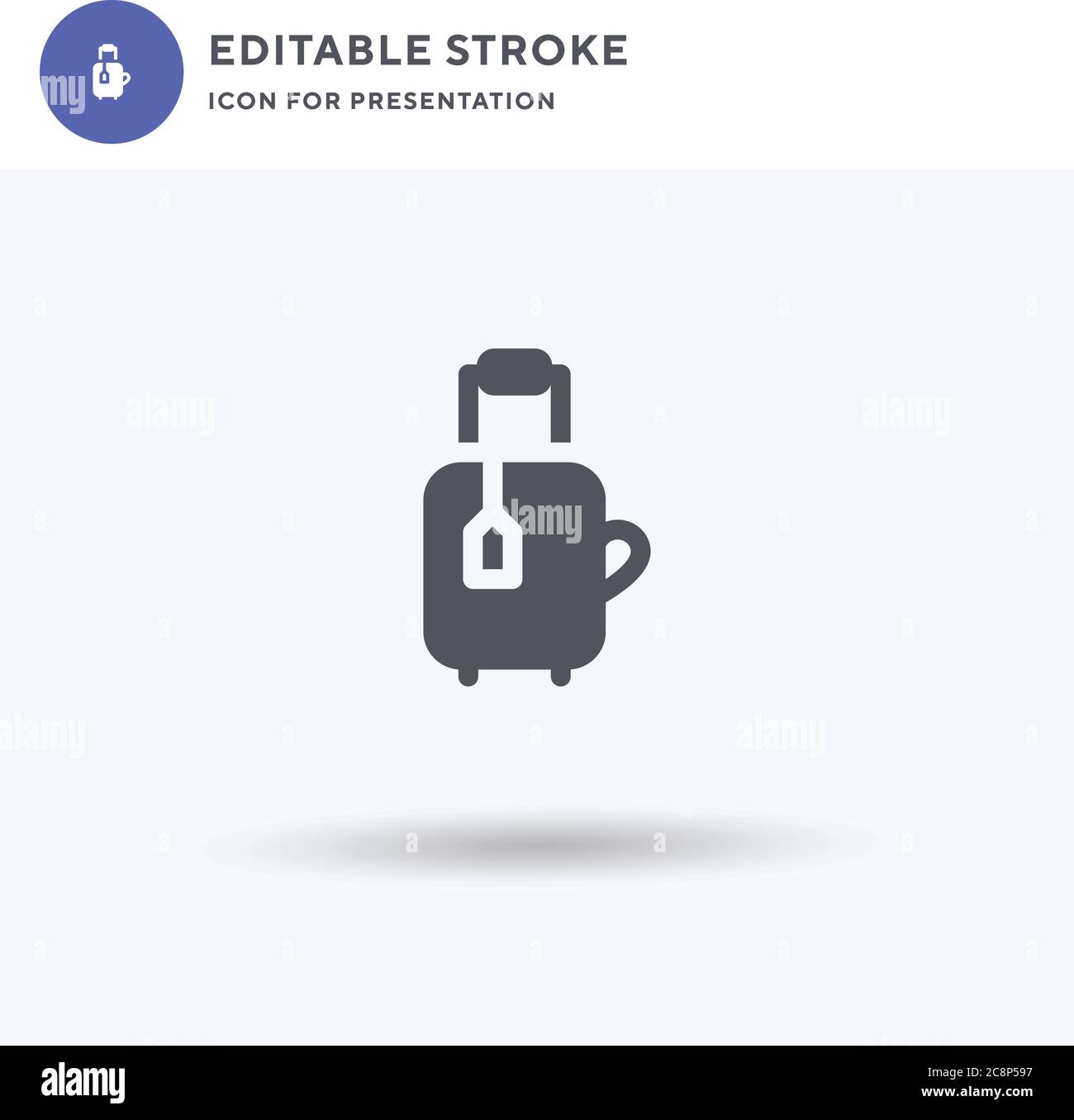 Suitcase icon vector, filled flat sign, solid pictogram isolated on ...