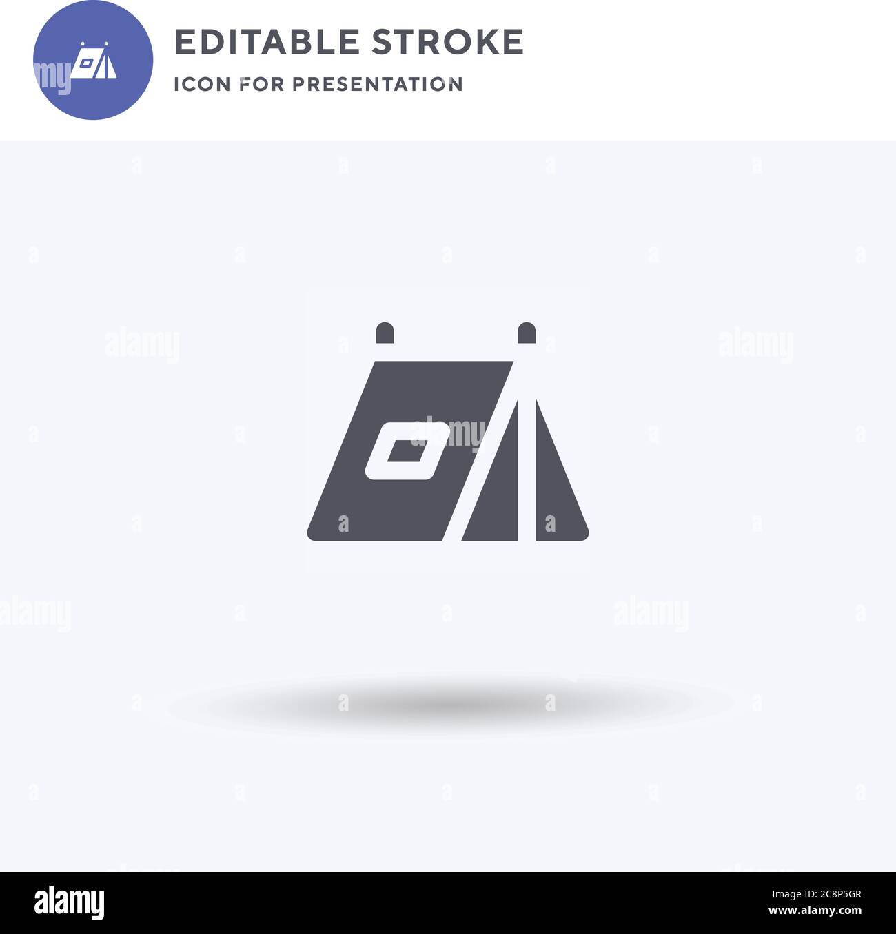 Tent icon vector, filled flat sign, solid pictogram isolated on white ...