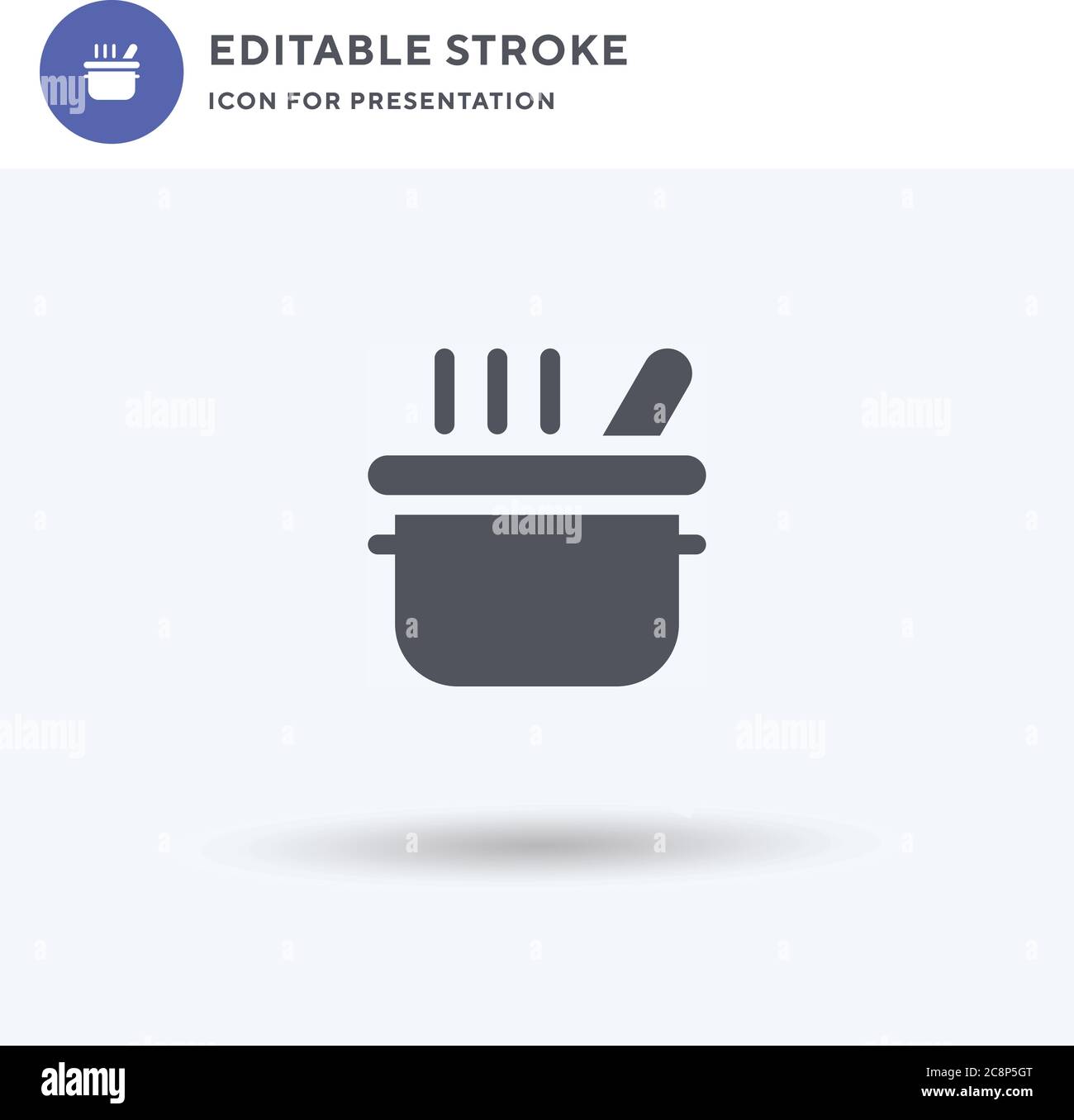 Pot icon vector, filled flat sign, solid pictogram isolated on white ...