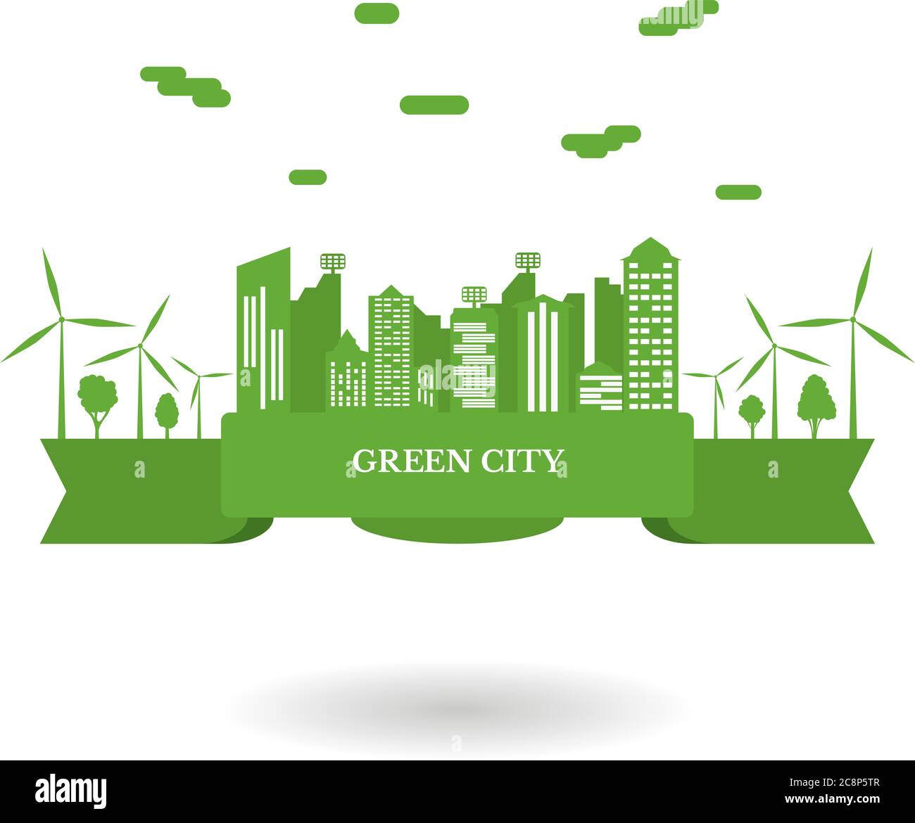 Ecological city and environment conservation. Green city concept ...