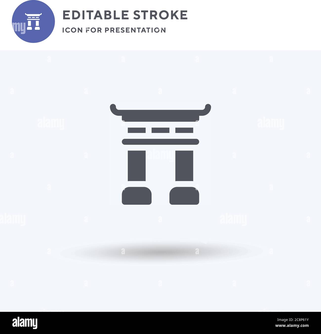 Torii icon vector, filled flat sign, solid pictogram isolated on white ...