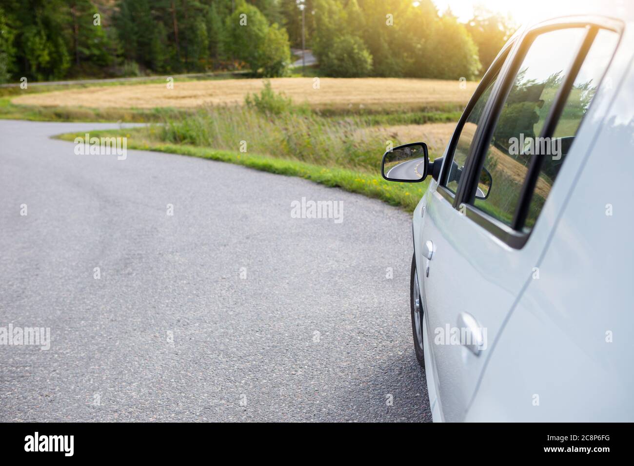 Car driving on countryside road hi-res stock photography and images - Alamy