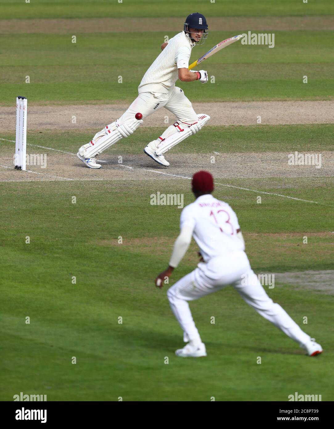 England's Joe Root bats during day three of the Third Test at Emirates ...
