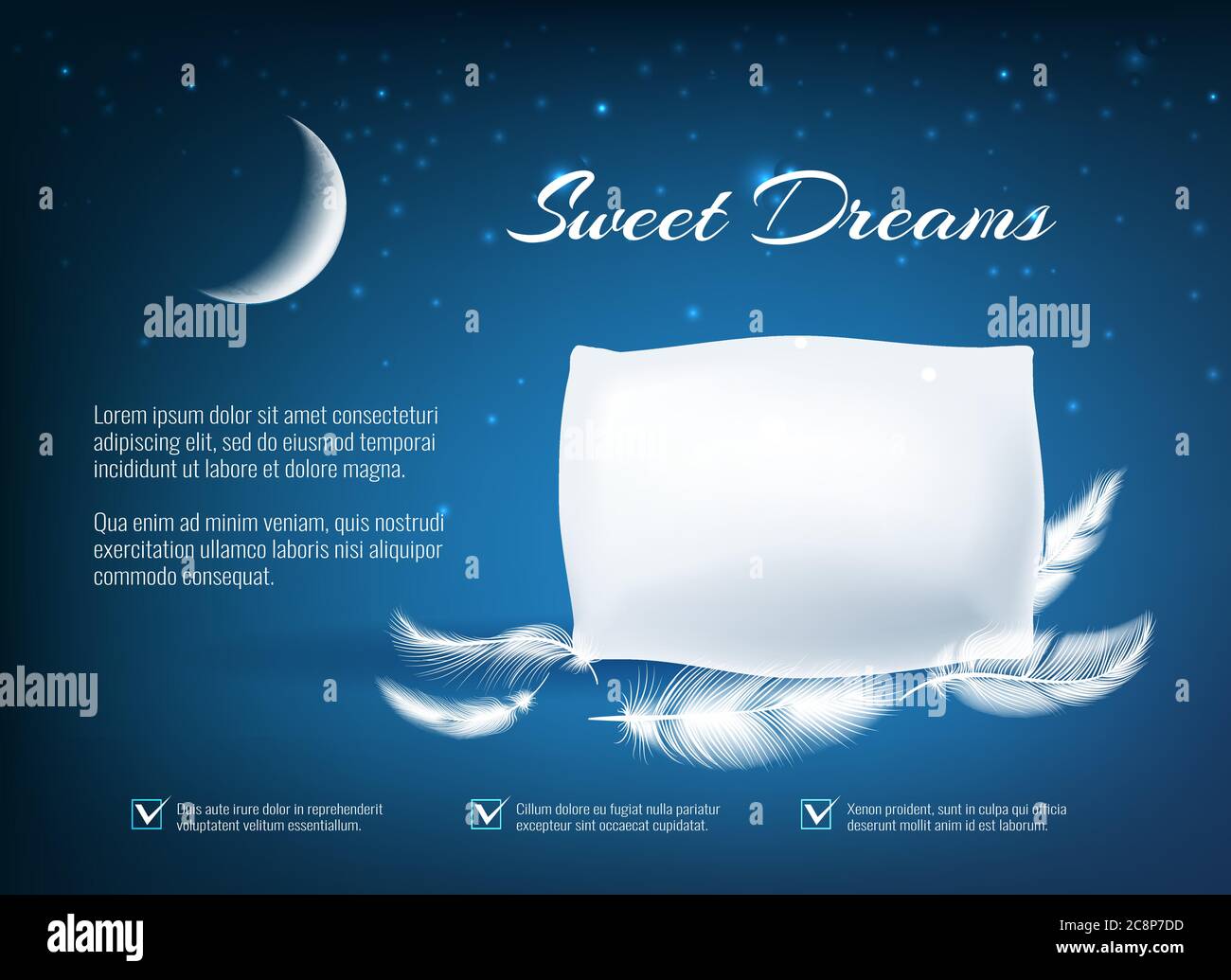 Night dream pillow poster Stock Vector Image & Art - Alamy
