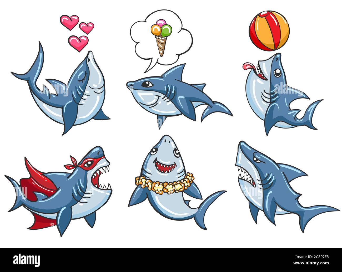 Shark cartoon Cut Out Stock Images & Pictures - Alamy