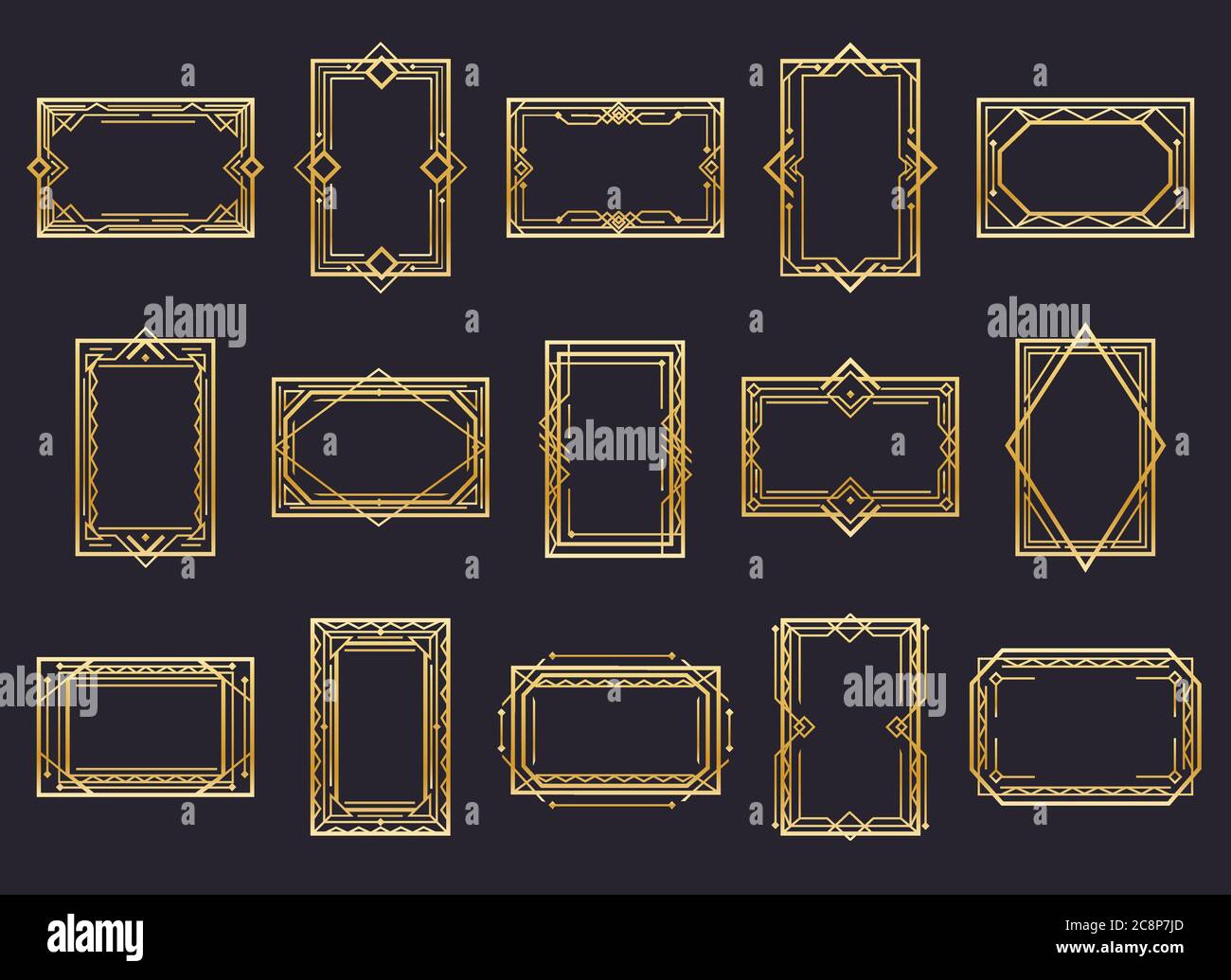 Retro line frames decorative Stock Vector Images - Alamy