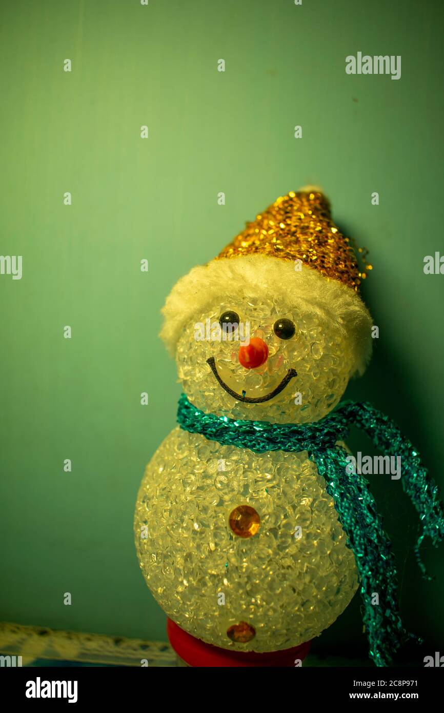 snowman showpiece made of glass beads Stock Photo - Alamy