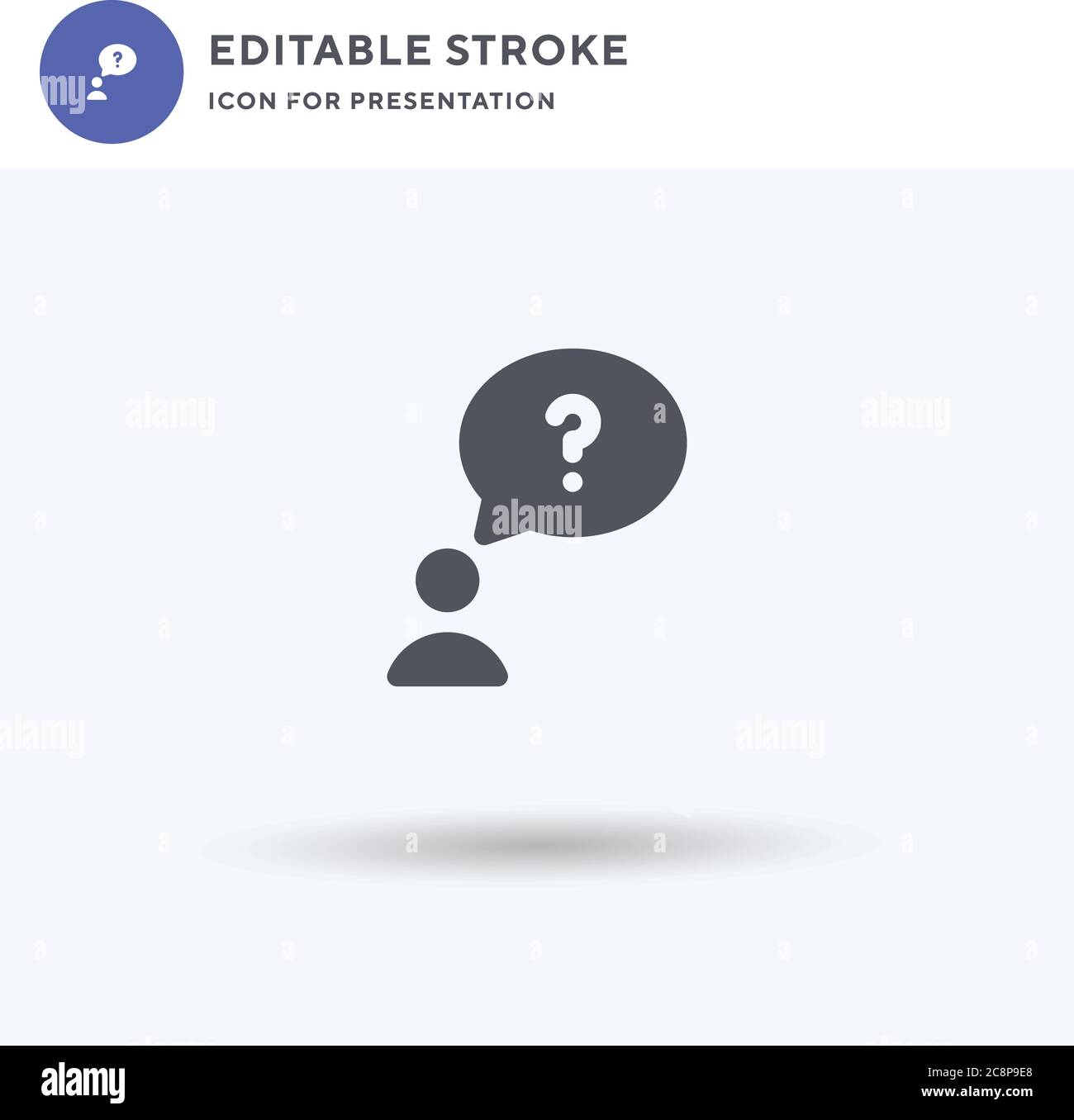 Doubt icon vector, filled flat sign, solid pictogram isolated on white ...