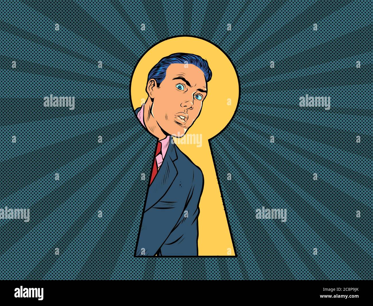 Peep hole man hi-res stock photography and images - Alamy