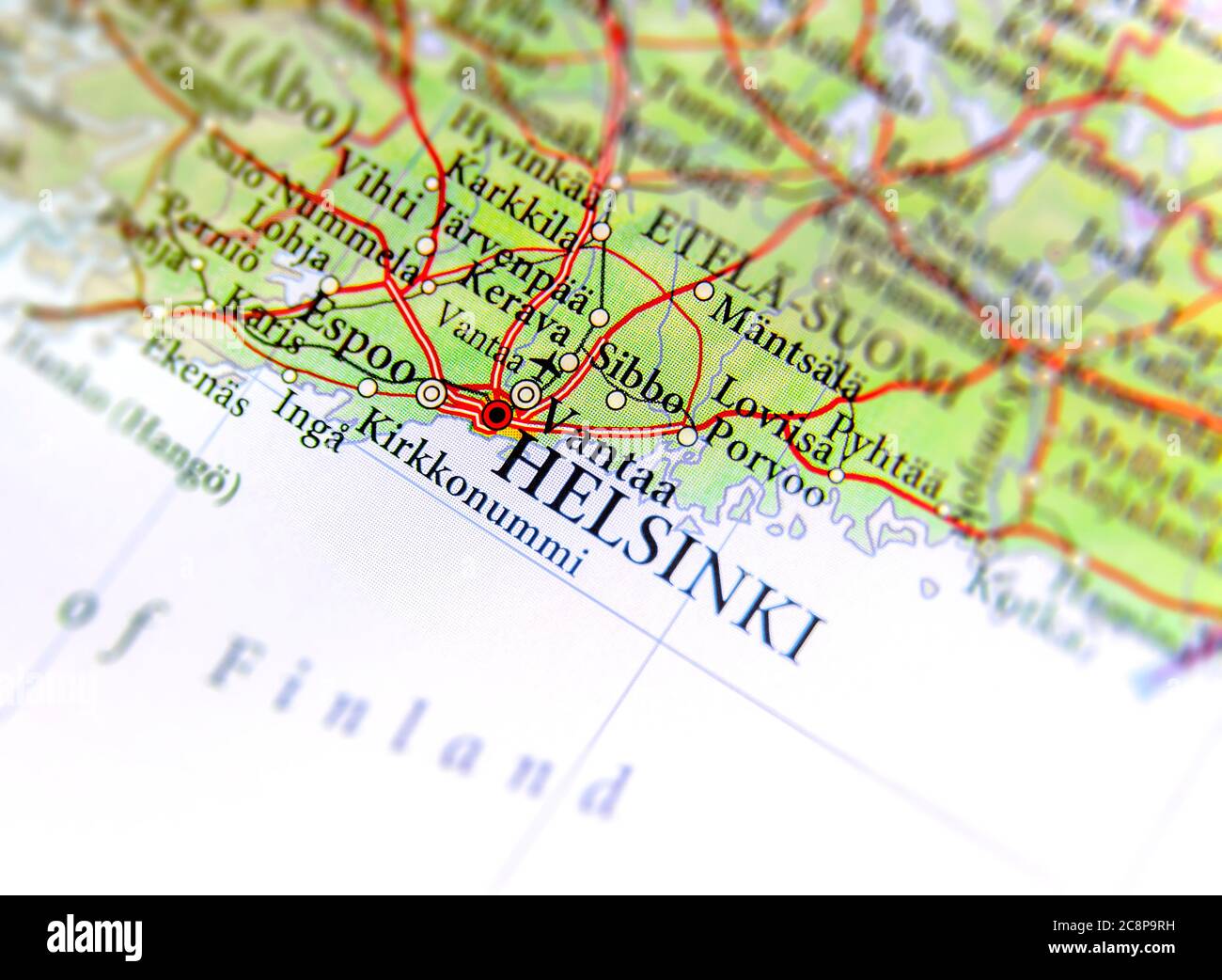 Geographic map of European country Finland with Helsinki capital city ...