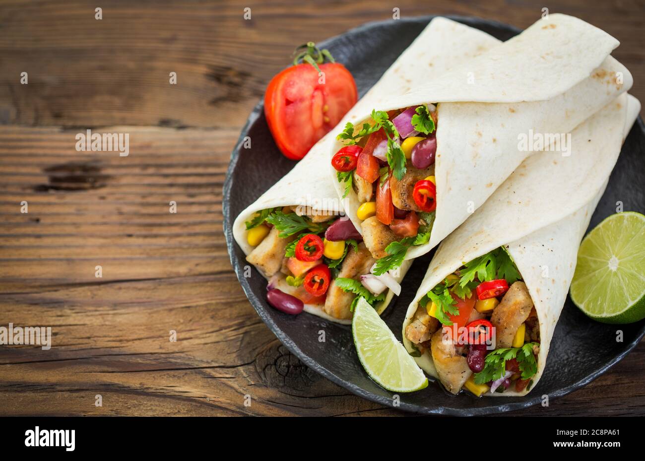 Wrap tortilla chicken sandwich hi-res stock photography and images - Alamy