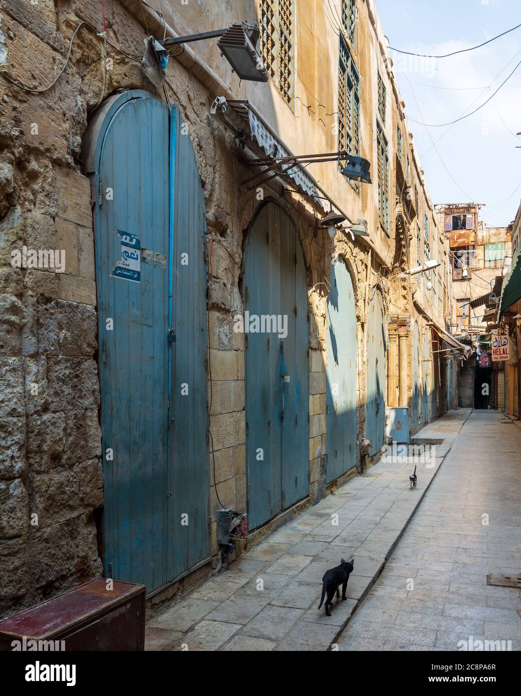 Cairo, Egypt- June 26 2020: Alleys of old historic Mamluk era Khan al ...