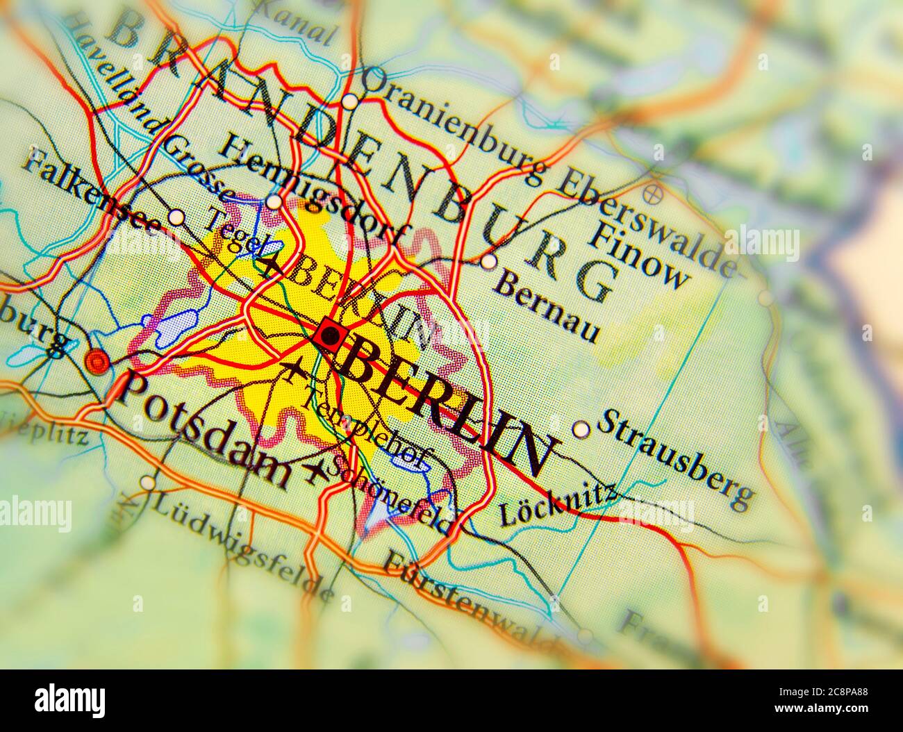 Geographic map of European country Germany with Berlin city Stock Photo ...