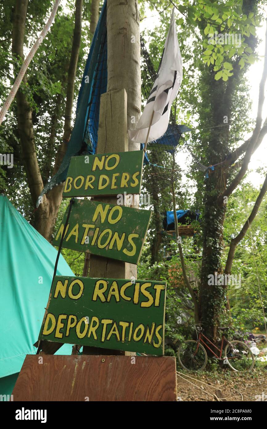 HS2 Rebellion camp - Denham, Buckinghamshire UK Stock Photo - Alamy