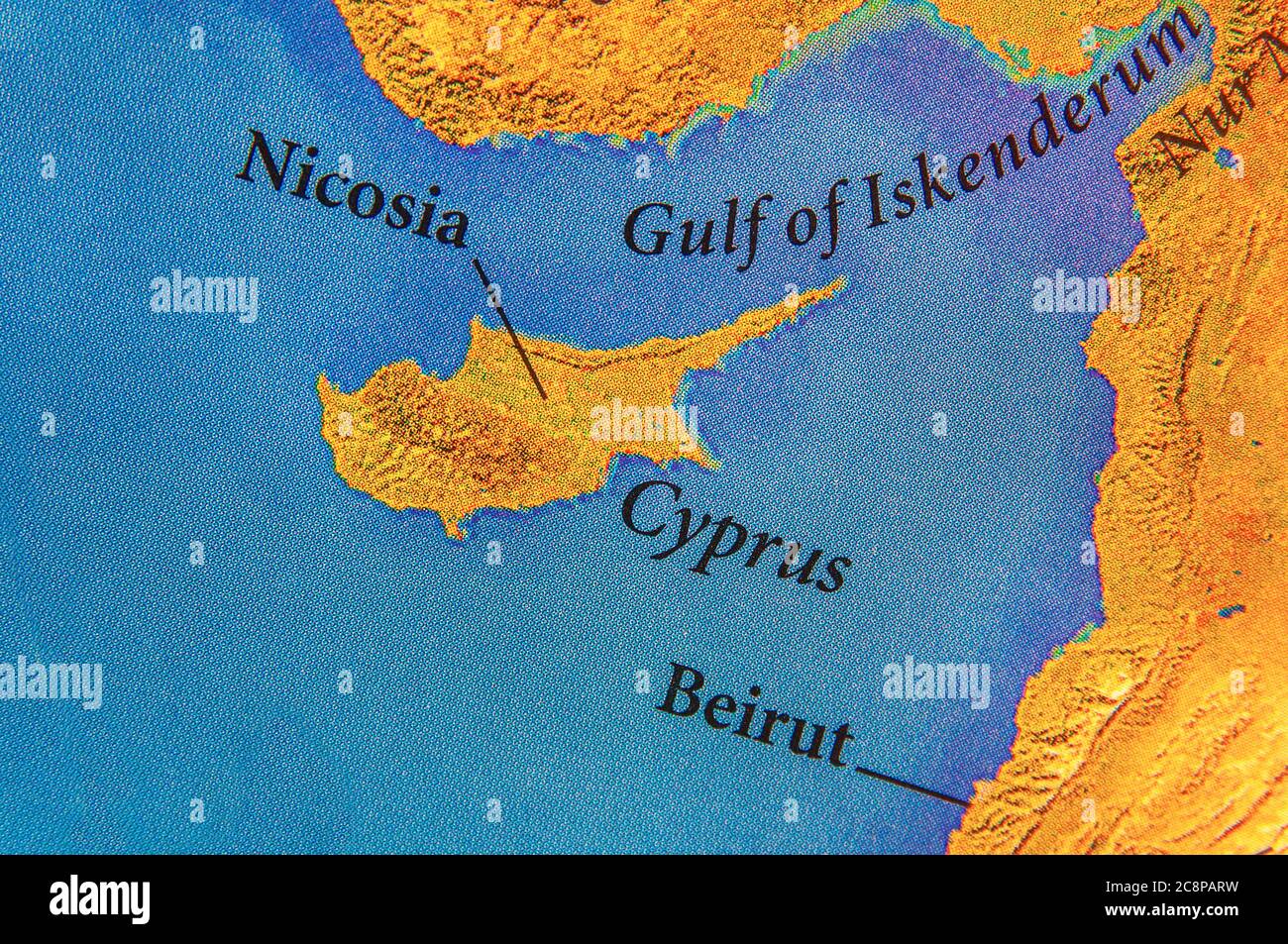 Geographic map of European country Greece island Cyprus Stock Photo - Alamy