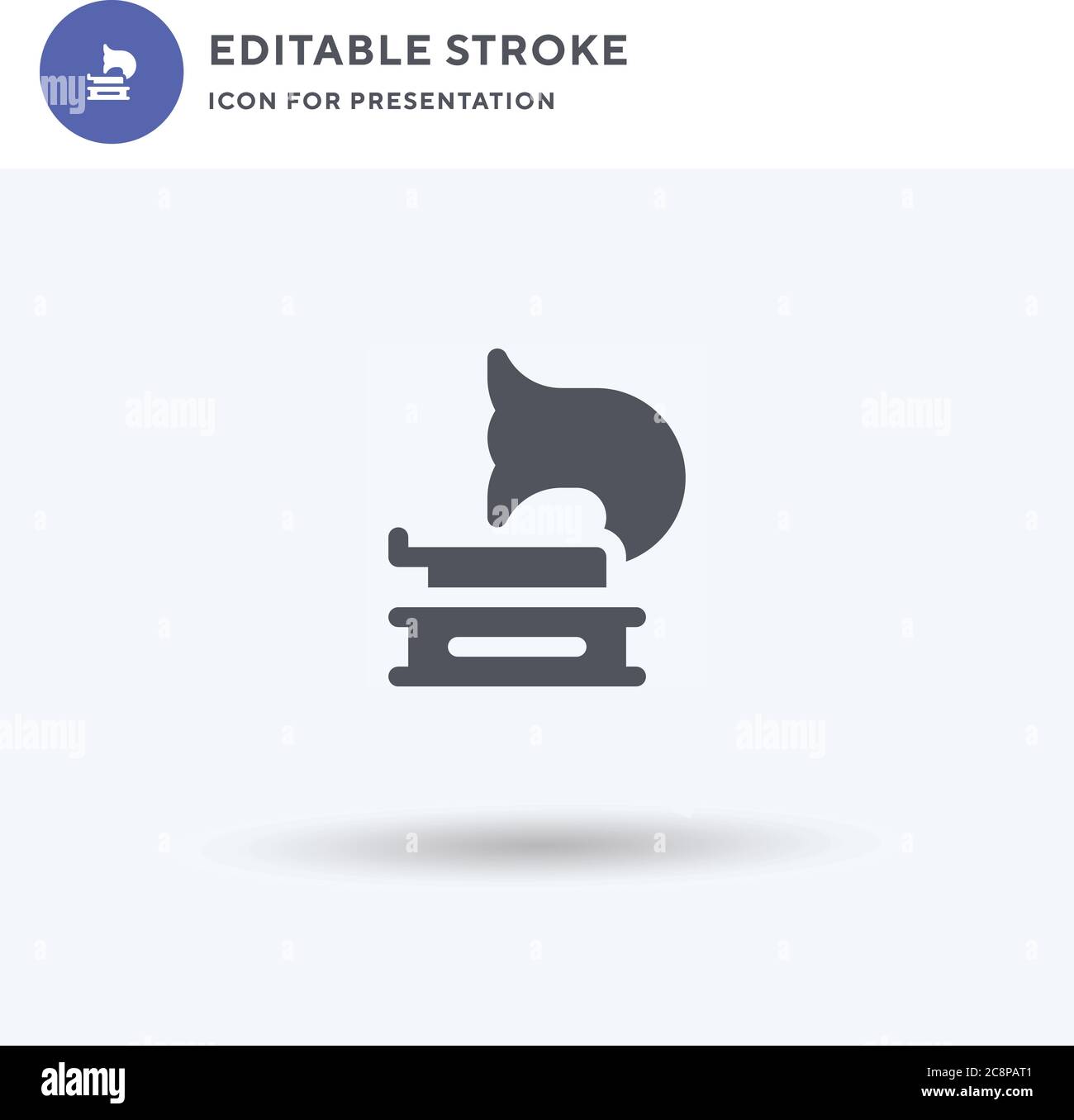 Phonograph icon vector, filled flat sign, solid pictogram isolated on ...