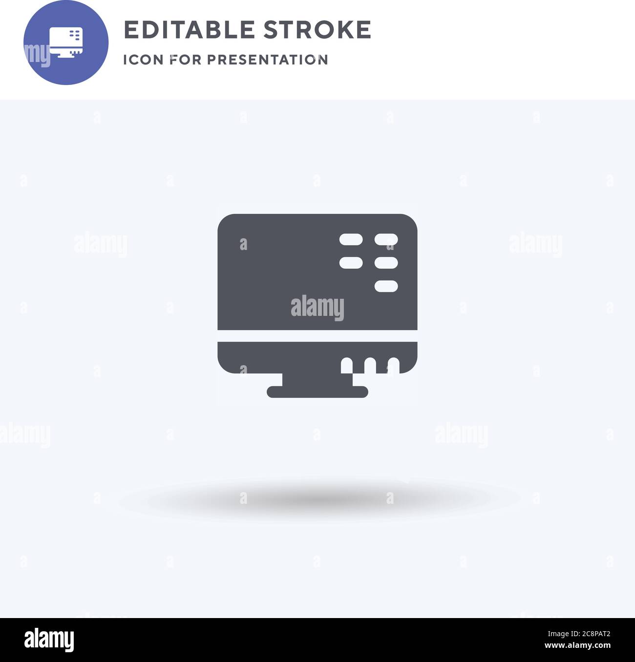 Computer icon vector, filled flat sign, solid pictogram isolated on ...