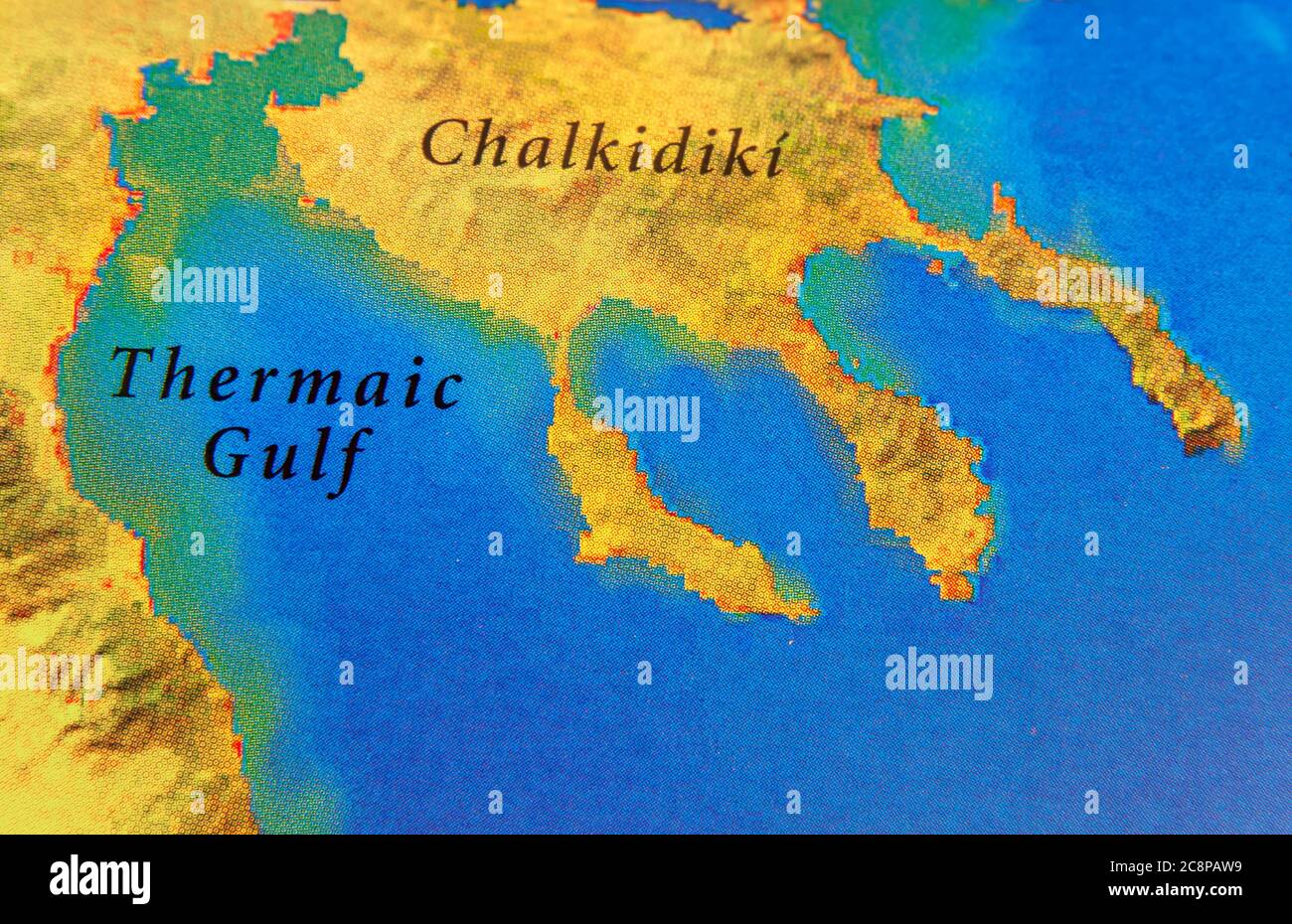 Geographic map of European country Greece with Chalkidiki Stock Photo ...