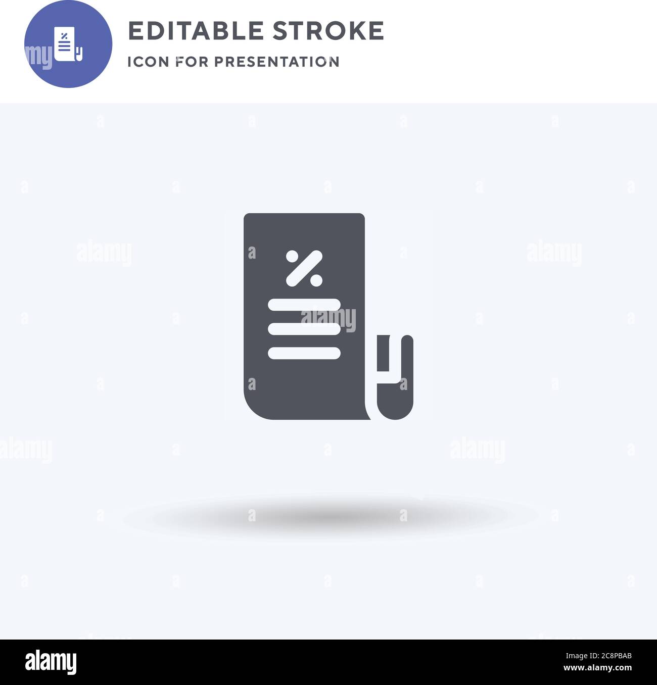 Bill icon vector, filled flat sign, solid pictogram isolated on white ...