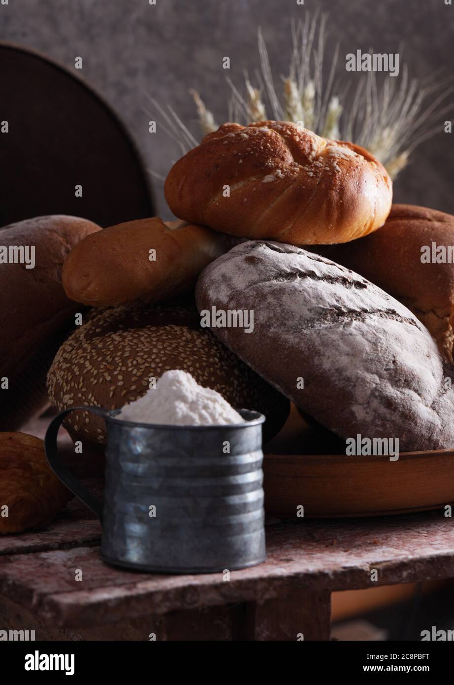 assortment of bakery fresh bread and buns Stock Photo - Alamy