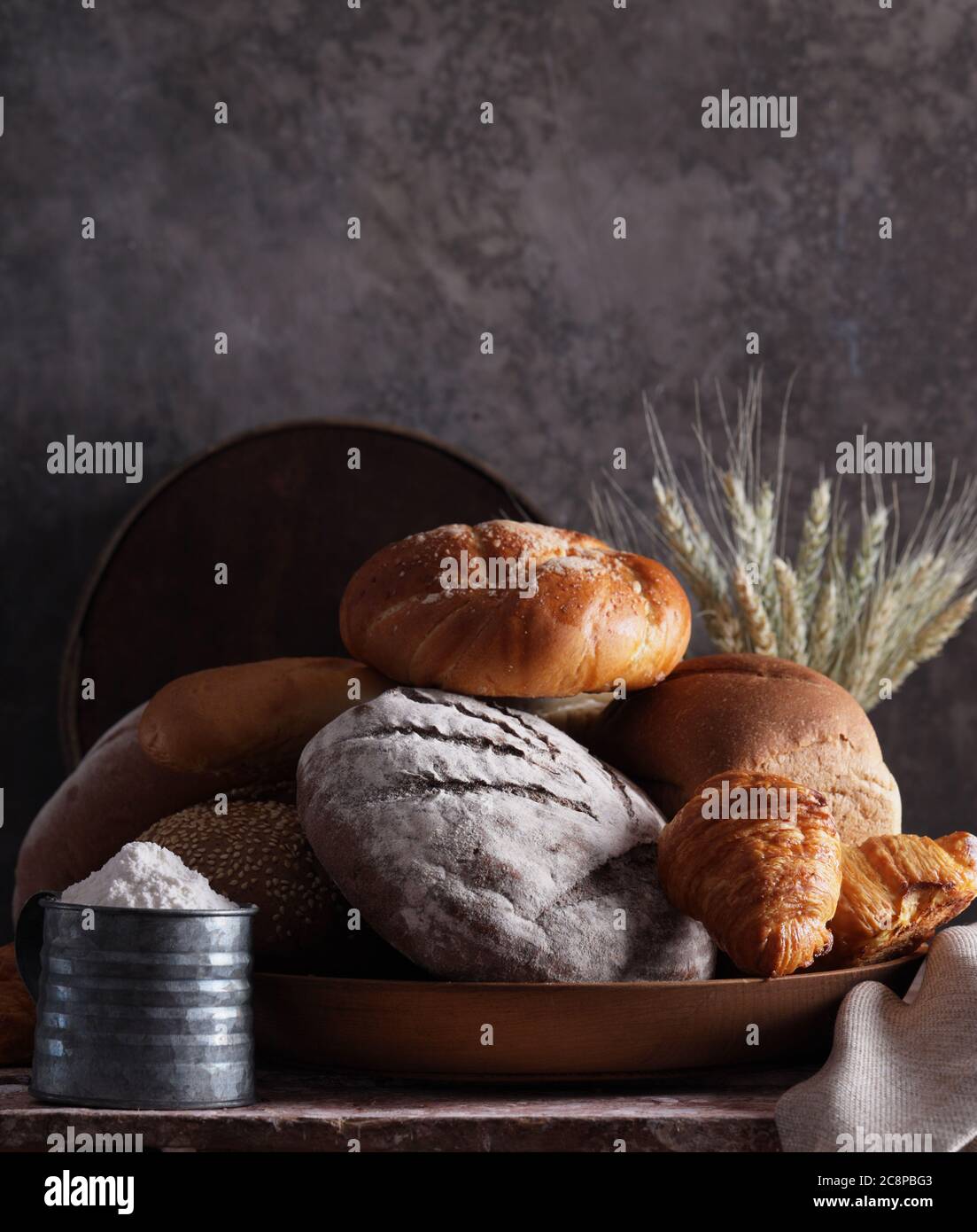 assortment of bakery fresh bread and buns Stock Photo - Alamy