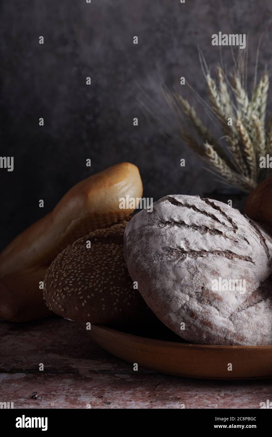 assortment of bakery fresh bread and buns Stock Photo - Alamy