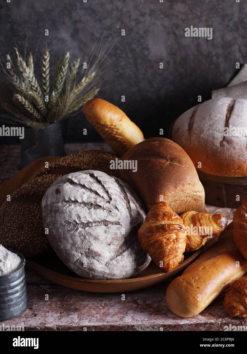 assortment of bakery fresh bread and buns Stock Photo - Alamy