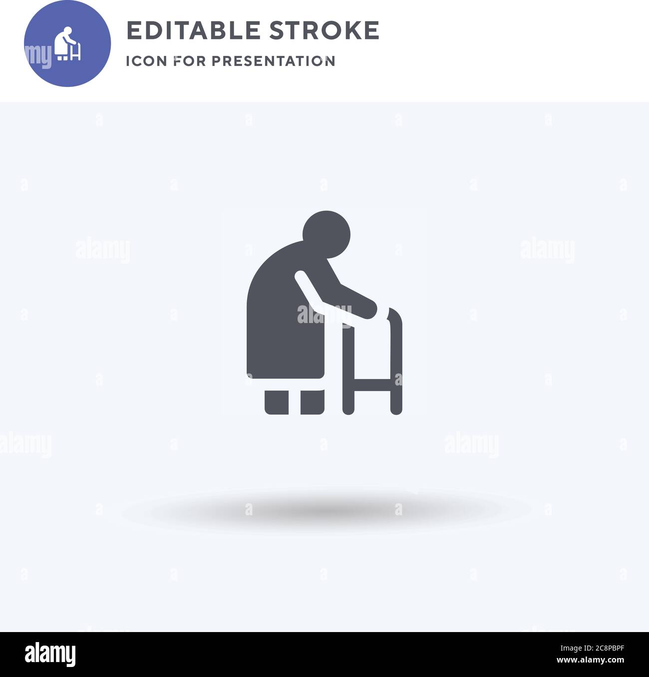 Old Woman icon vector, filled flat sign, solid pictogram isolated on ...