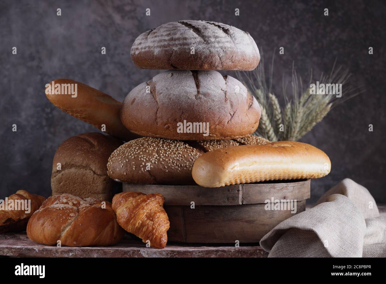 assortment of bakery fresh bread and buns Stock Photo - Alamy