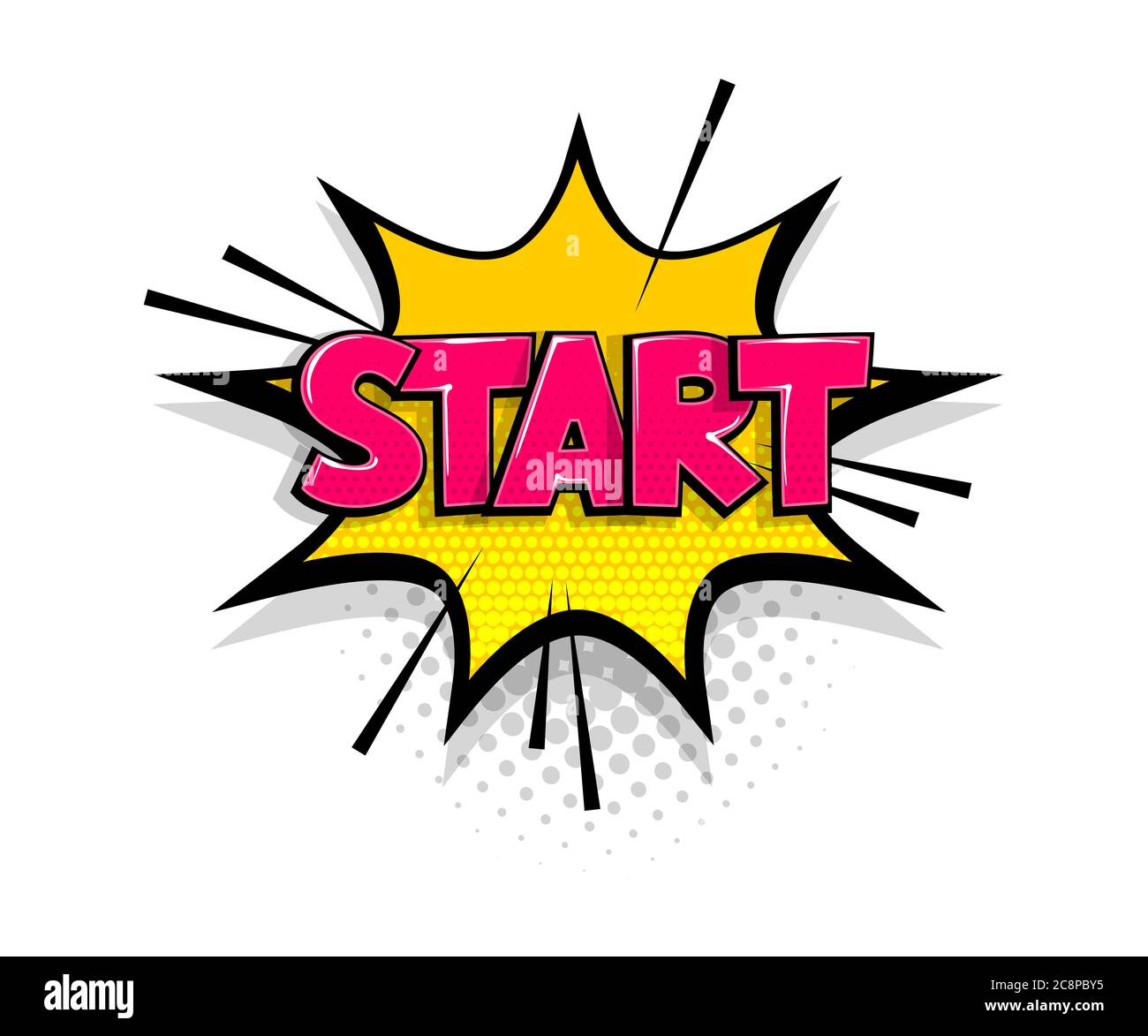 Comic text start speech bubble pop art style Stock Vector Image & Art ...