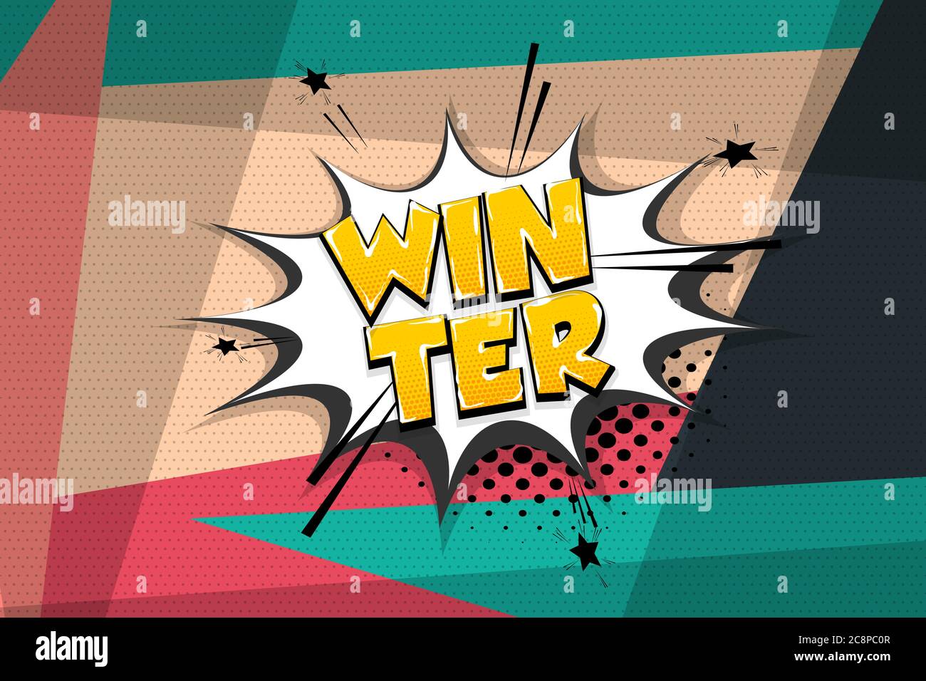 Winter comic text speech bubble pop art Stock Vector Image & Art - Alamy