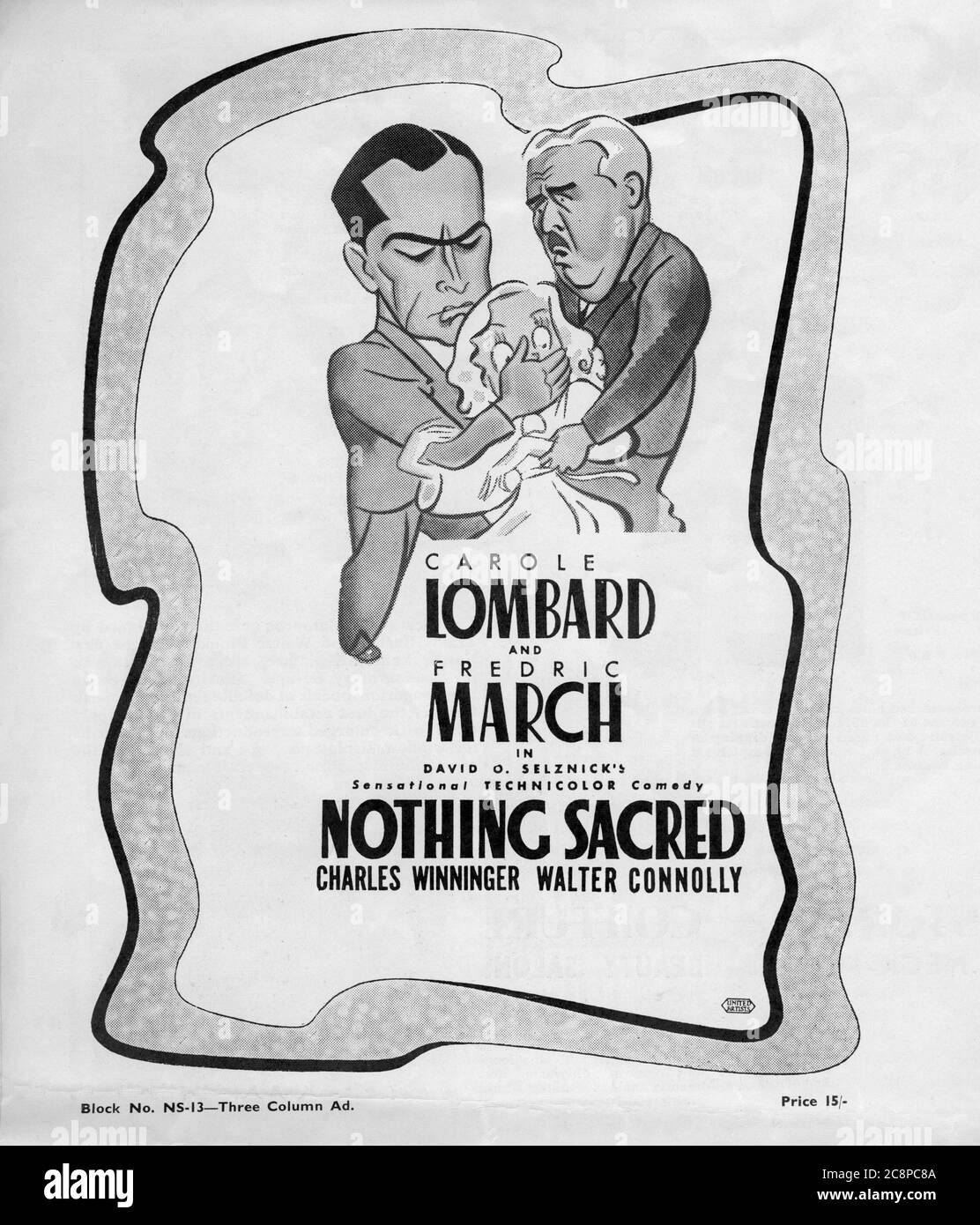 FREDRIC MARCH CAROLE LOMBARD and WALTER CONNOLLY in NOTHING SACRED 1937 ...