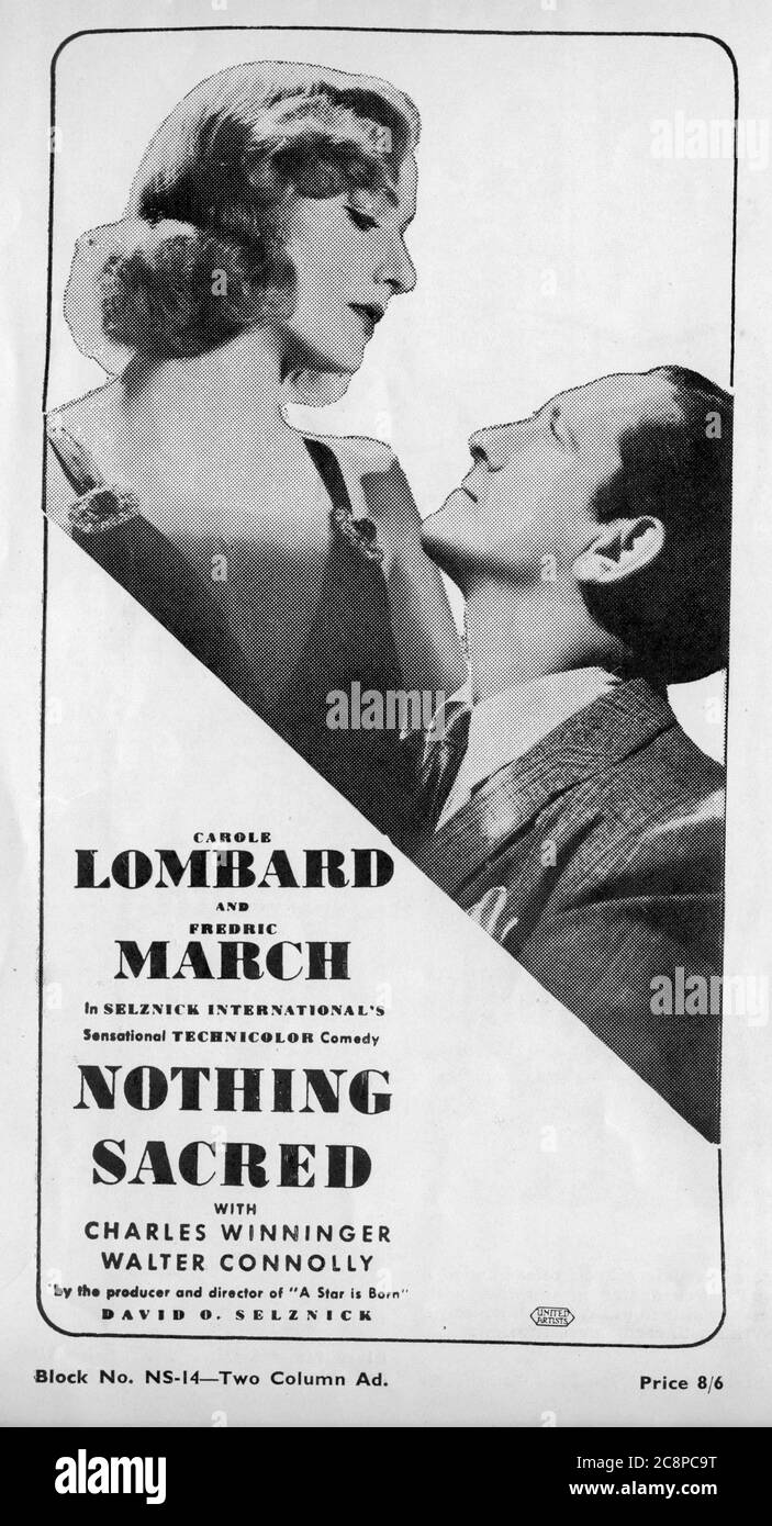 CAROLE LOMBARD and FREDRIC MARCH in NOTHING SACRED 1937 director ...