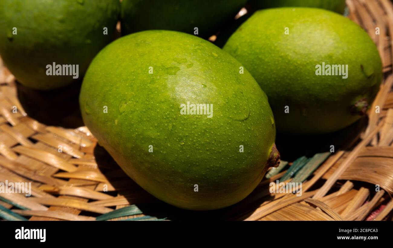Mango in bamboo basket hi-res stock photography and images - Alamy
