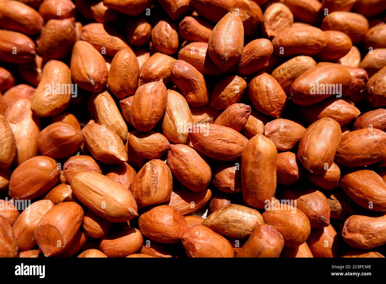 a close up view of brown color groundnuts or peanuts gathering Stock ...