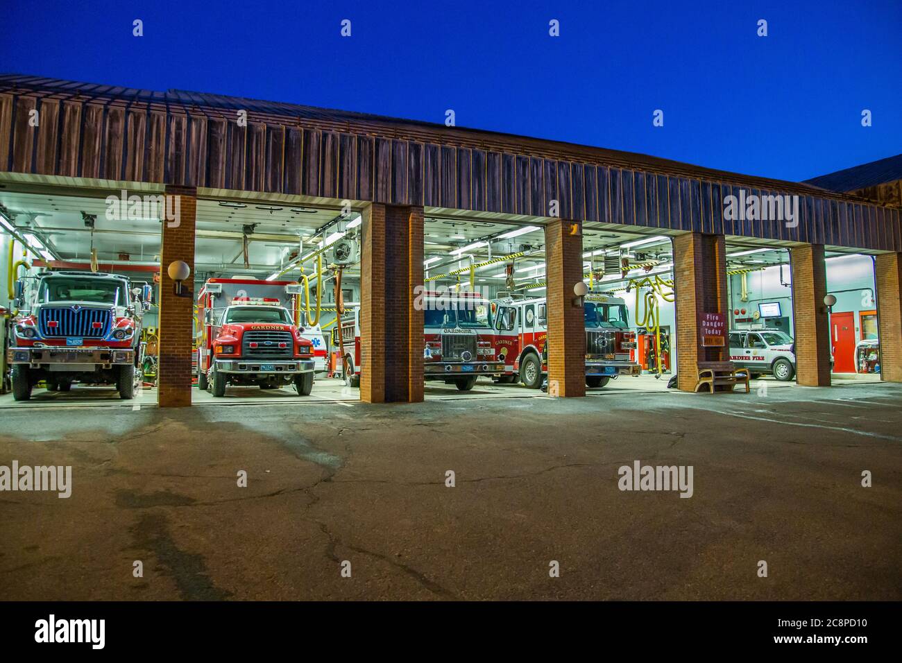 The Gardner Fire Department's station in downtown Gardner Stock Photo ...
