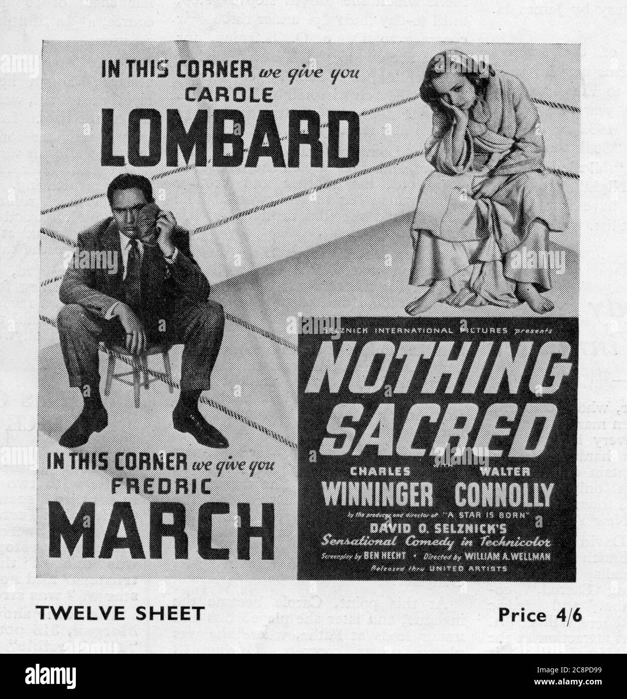 CAROLE LOMBARD and FREDRIC MARCH in NOTHING SACRED 1937 director ...